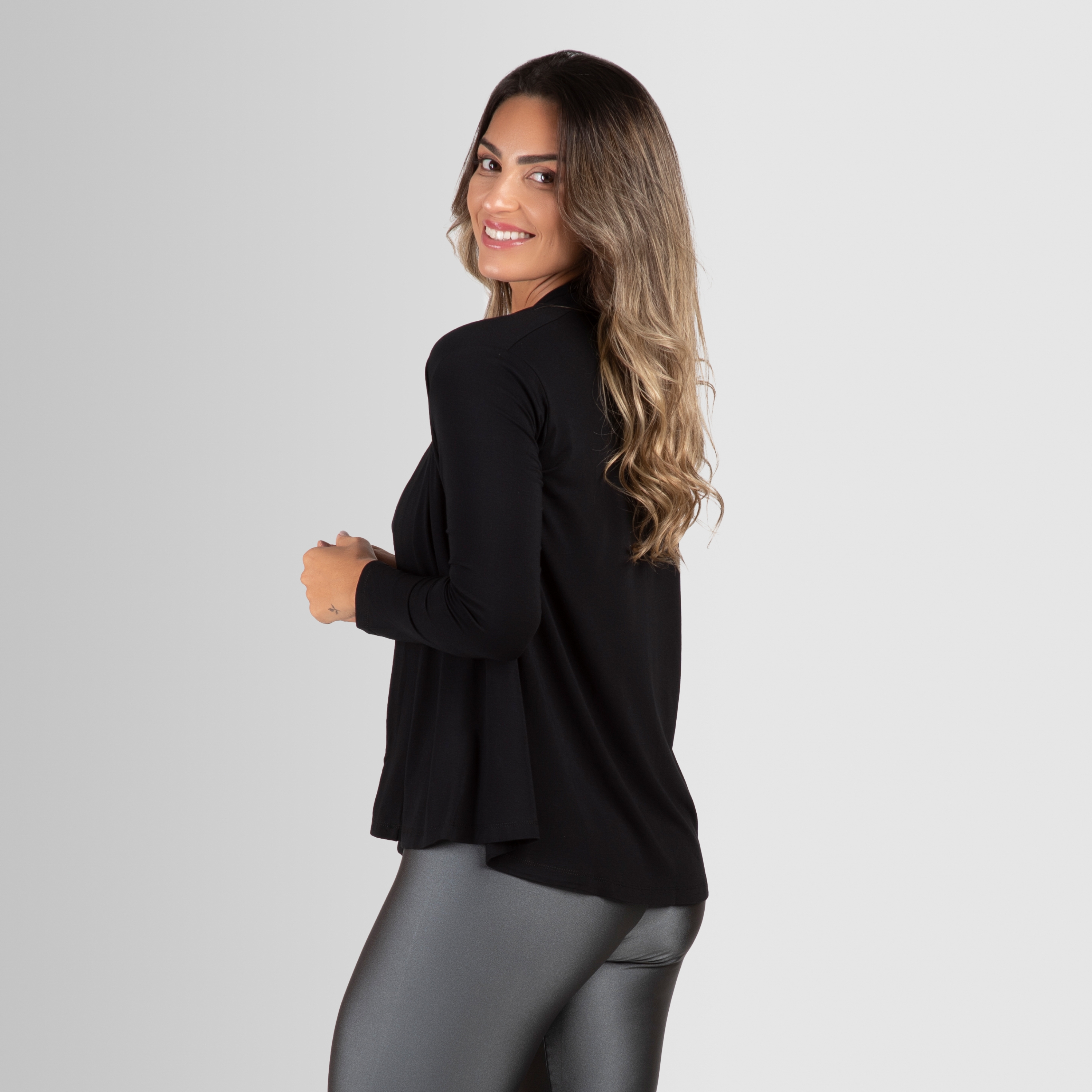 Blusa Sobrepor Viscolycra Cardigan - Físico Fitness