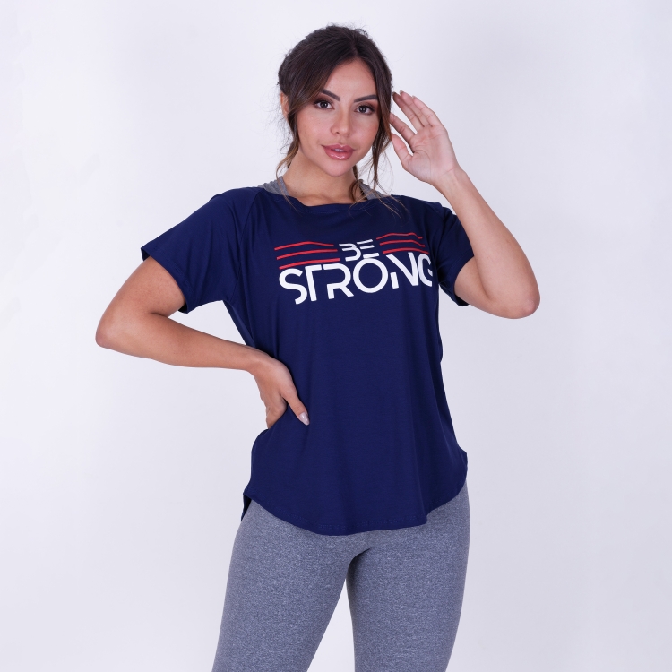 Blusa Long Line Com Silk Afrodite Be Strong - Físico Fitness