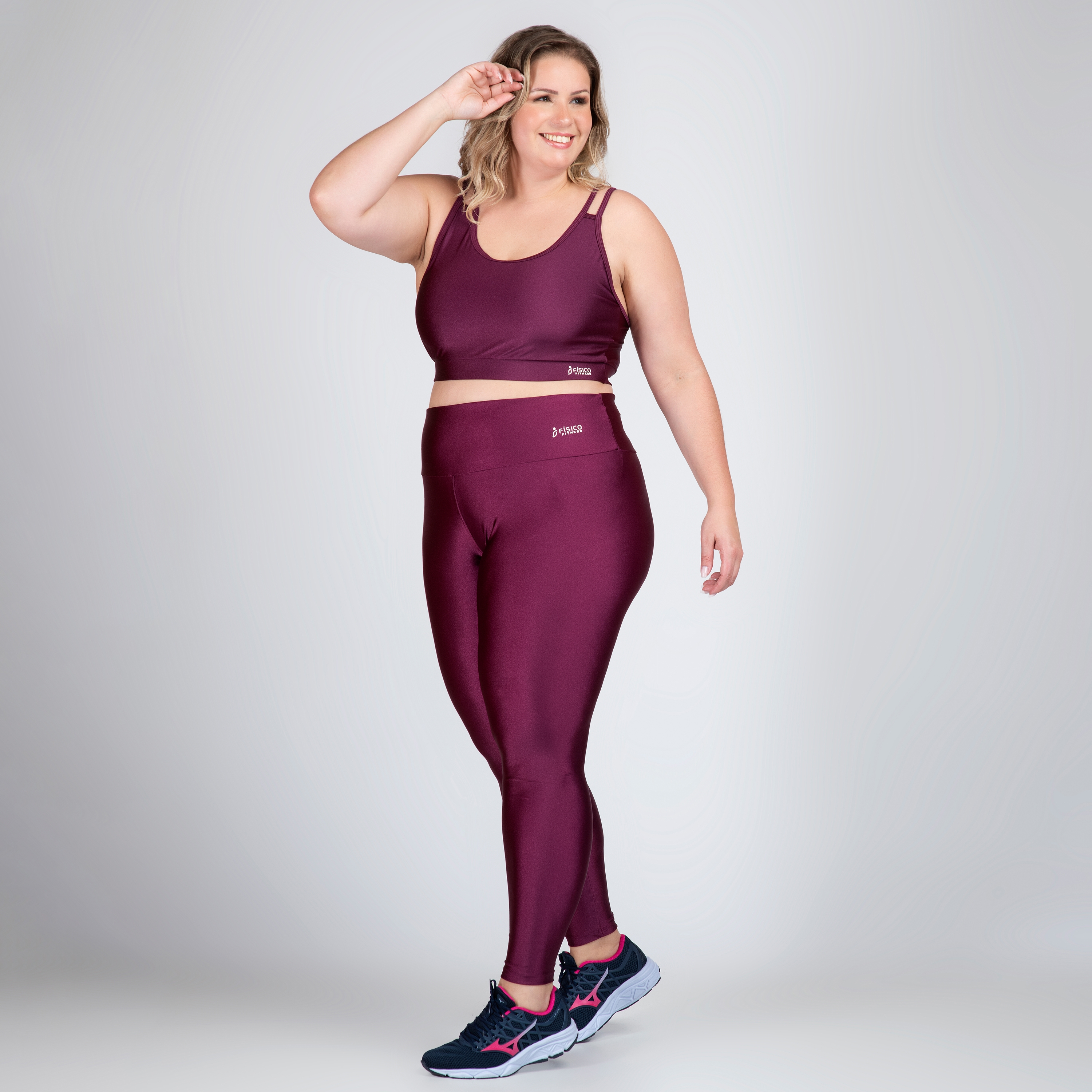 Top Fitness Plus Size Bojo Removível Metalizado Milena - Físico Fitness
