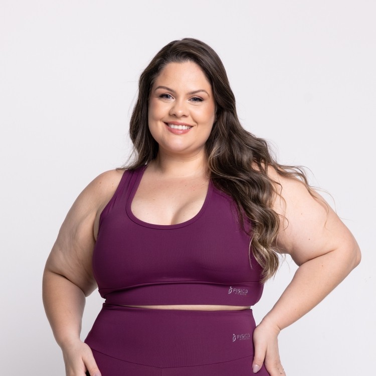 Top Plus Size Fitness Básico Com Bojo Removível Nadador - Físico Fitness
