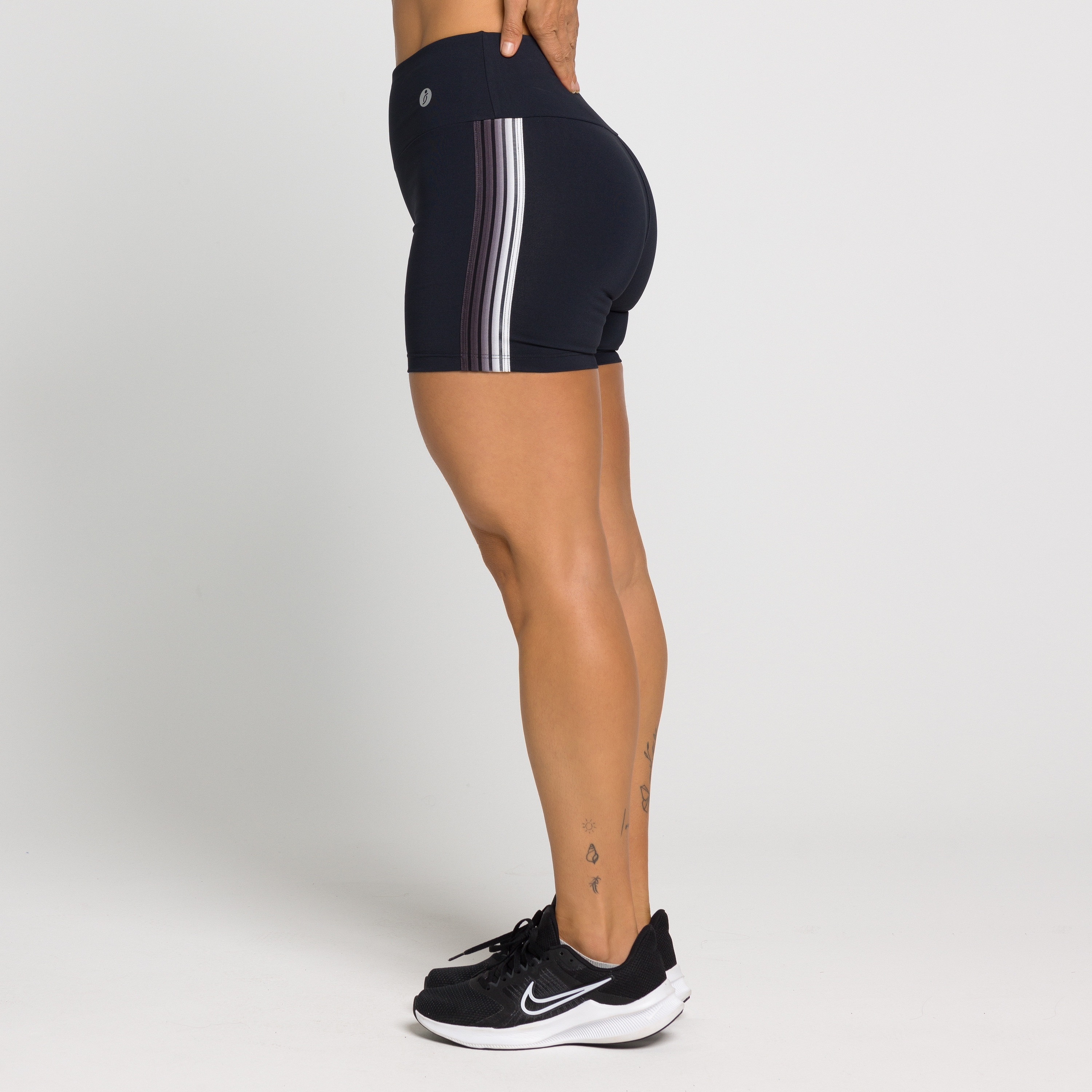 Short Fitness Sarah com Faixa Lateral em Elástico Degradê - Físico Fitness