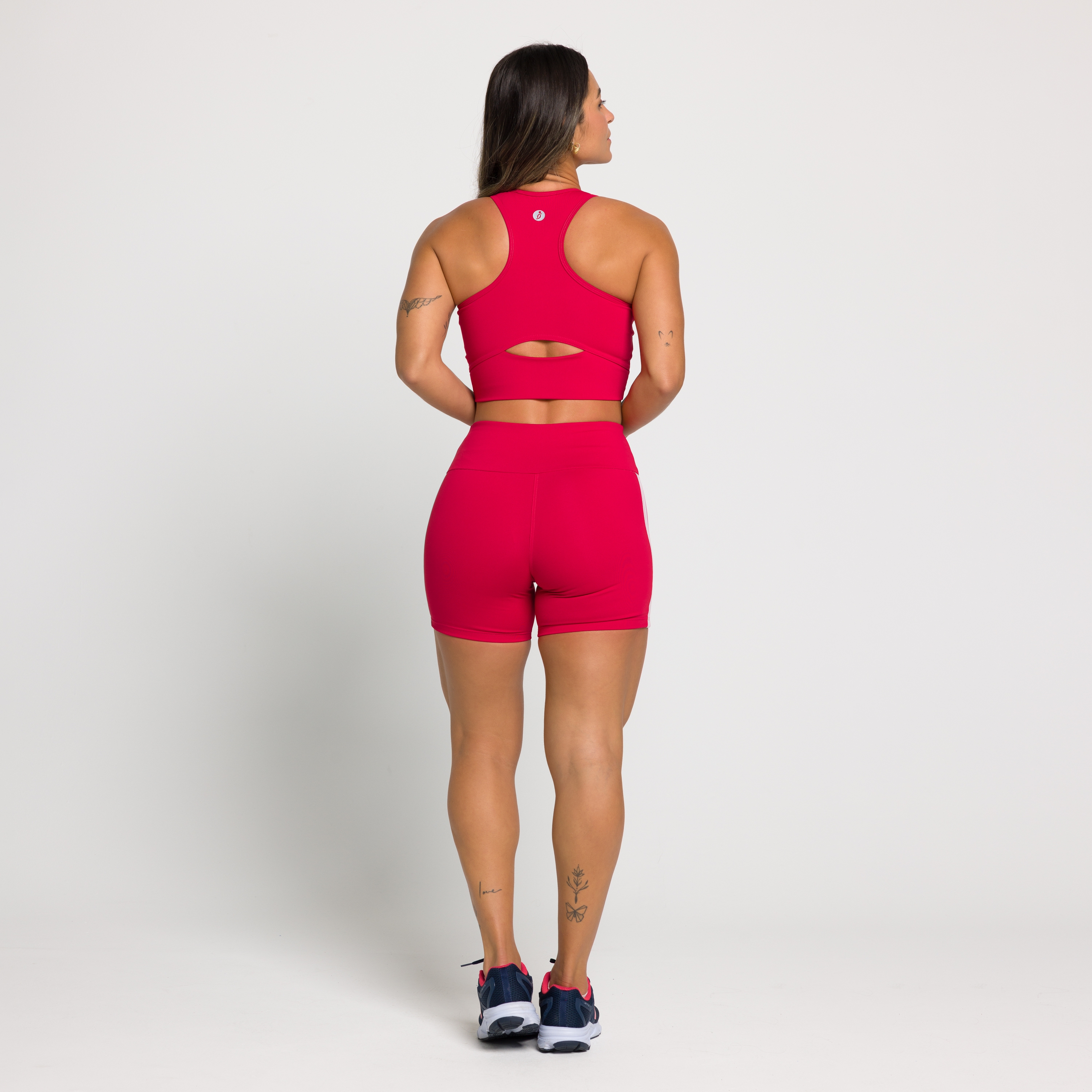 Short Fitness Sarah com Faixa Lateral em Elástico Degradê - Físico Fitness