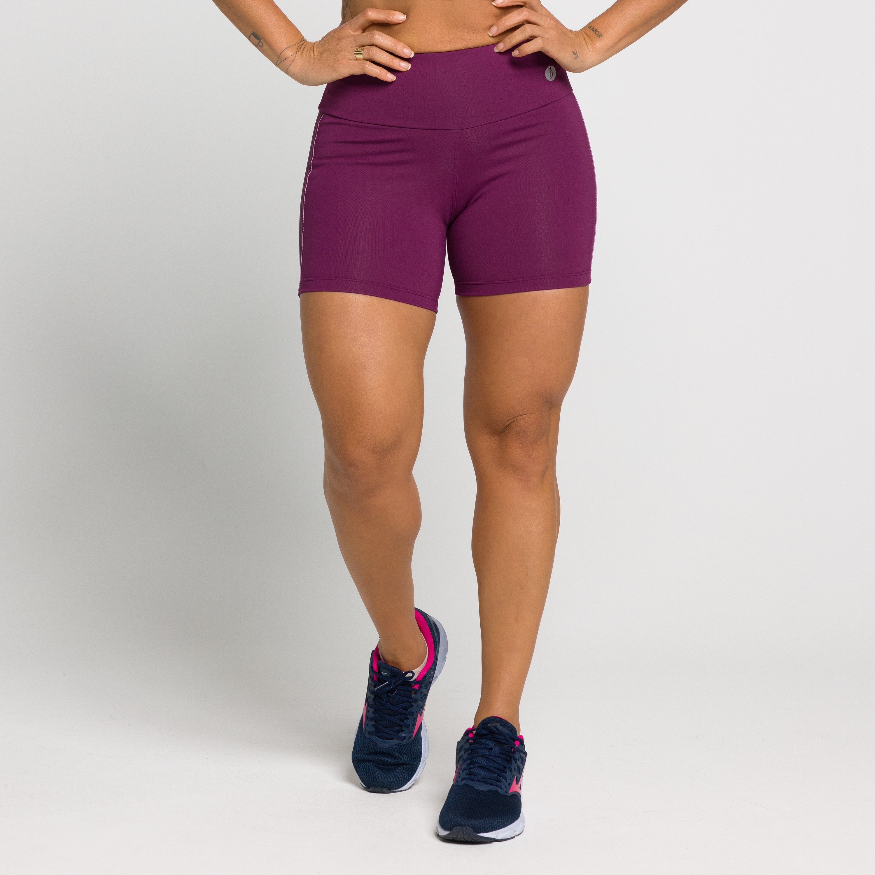 Short Fitness Sarah com Faixa Lateral em Elástico Degradê - Físico Fitness
